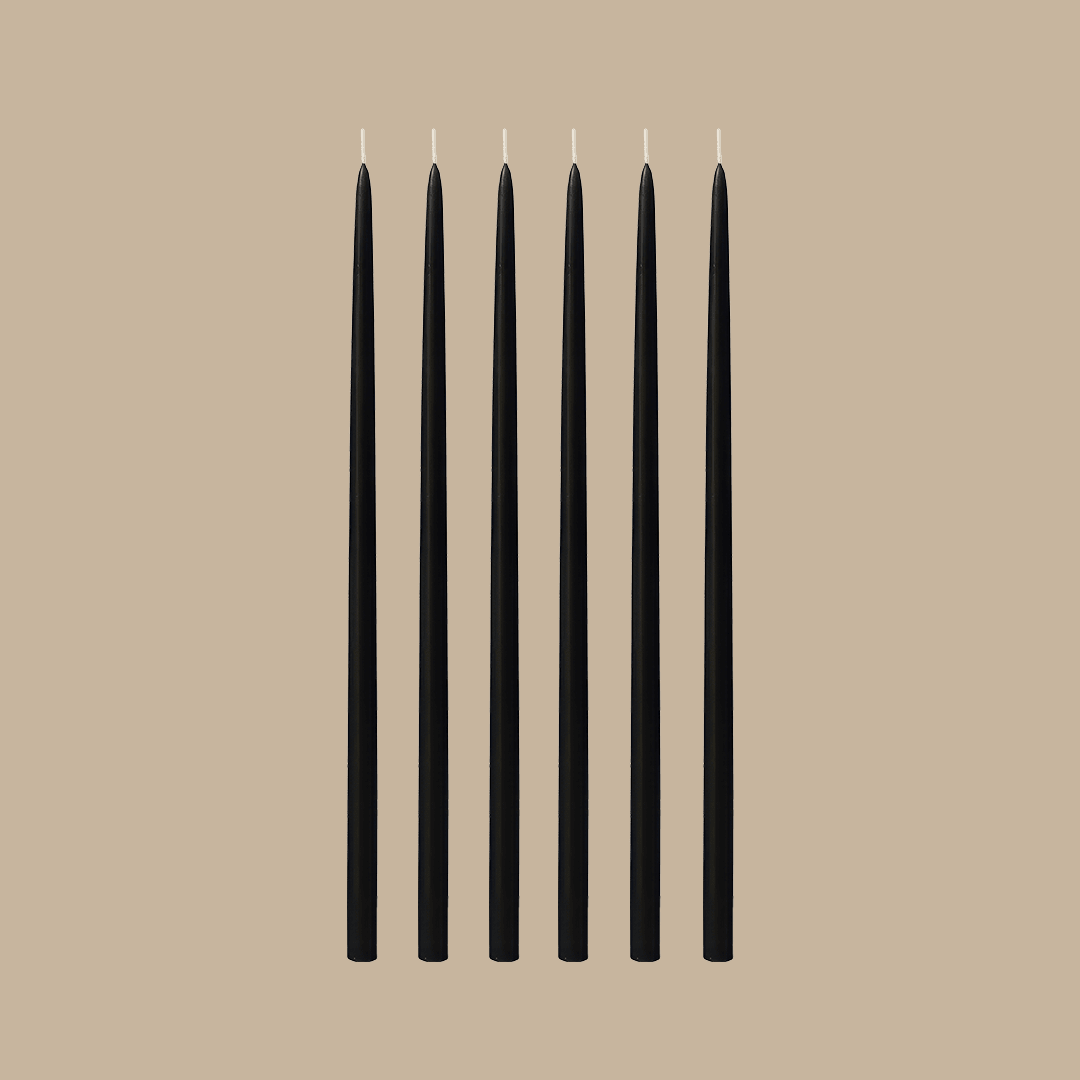 Twig Bendable Taper Pack of 6 - Black | Pillar Candle - Black Blaze ...
