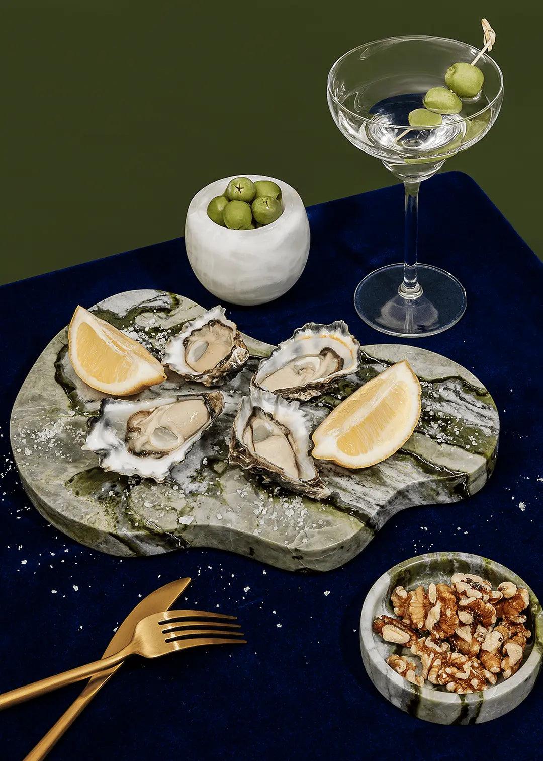 Oasis Marble Serving Platter - BLACK BLAZE